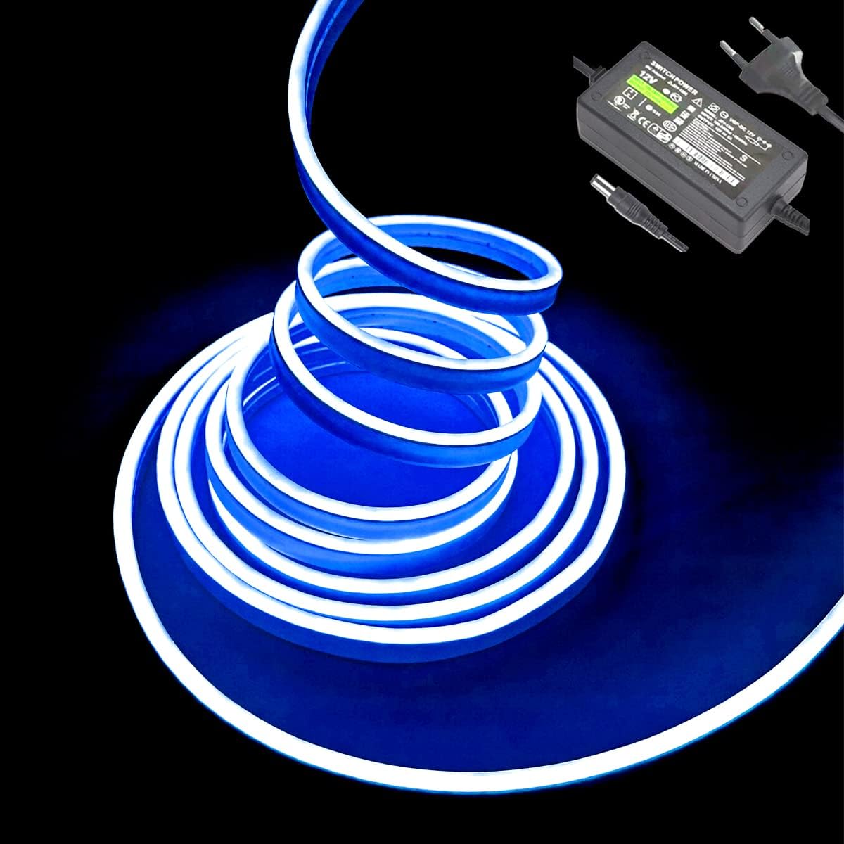 Balabaxer Barre lumineuse LED néon, 5 m 12 V DC 600 SMD2835 LED étanche ...