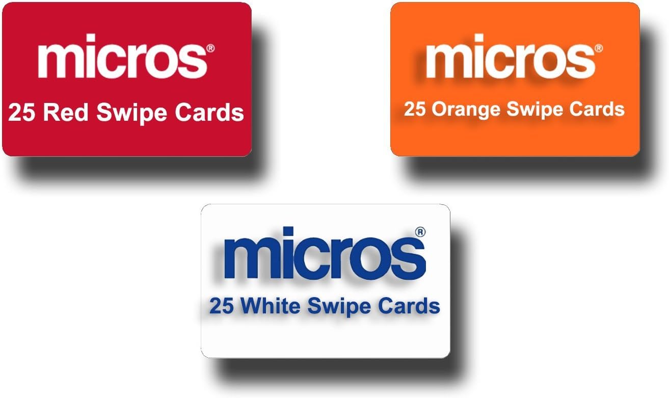 Amazon.com : 75 Micros POS Server Swipe Cards - 25 White Cards, 25 ...