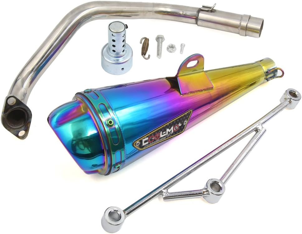 Amazon.com: Qtqgoitem 32mm Inlet Dia Colorful Stainless Steel Round Tip ...