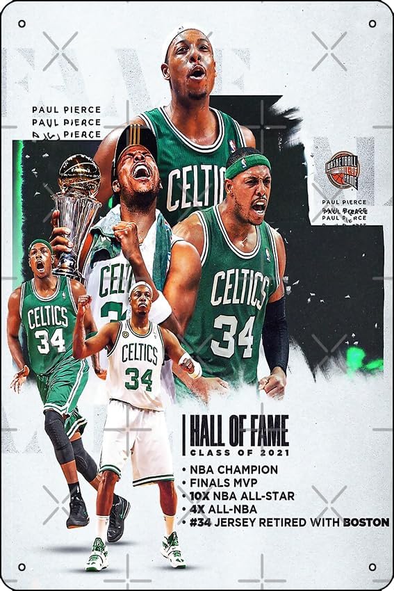 Amazon.com: Paul Pierce 34 Legend Poster 8 x 12 Inch Funny Metal Tin ...