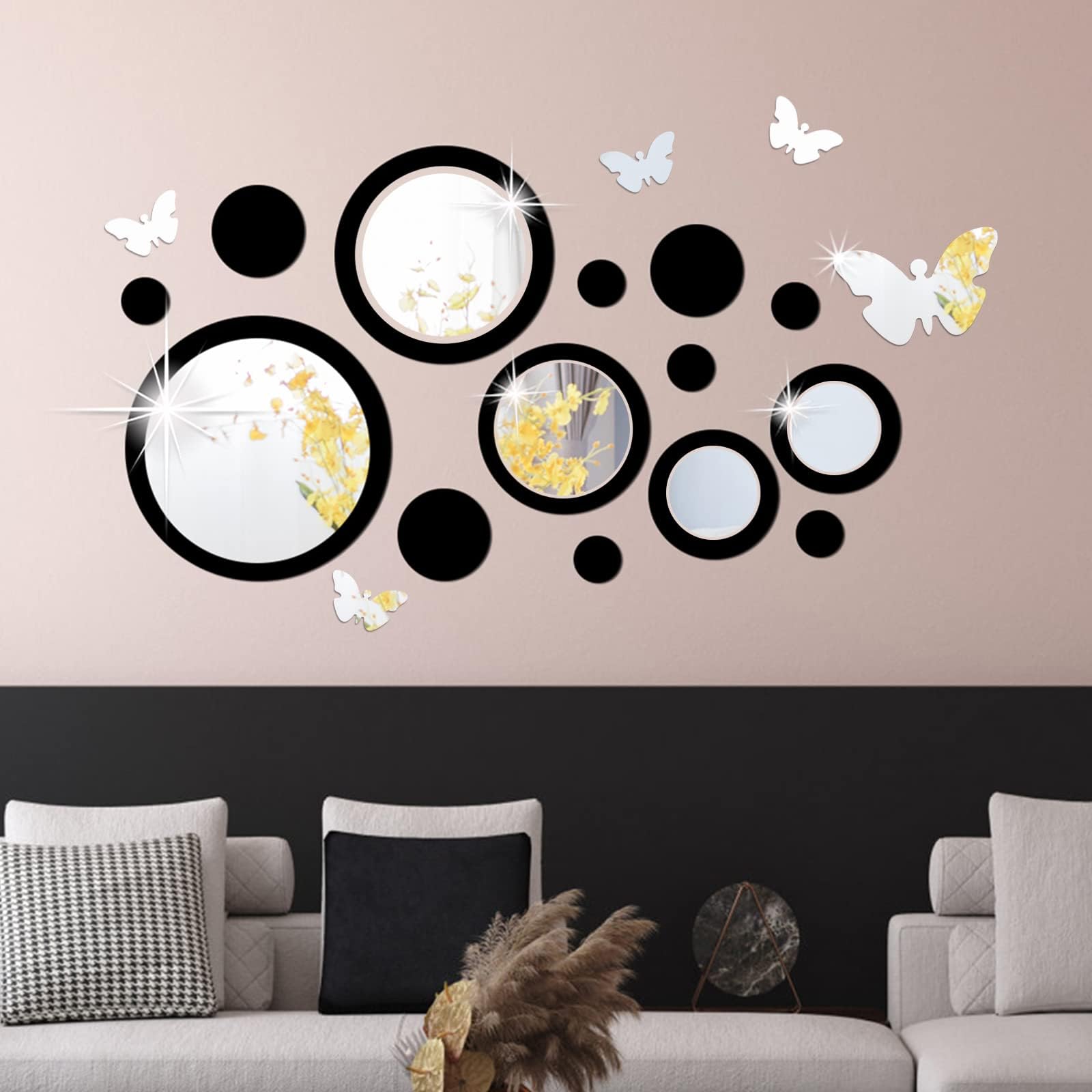 Removable Wall Sticker Decal Acrylic Mirror Setting for Home Living ...