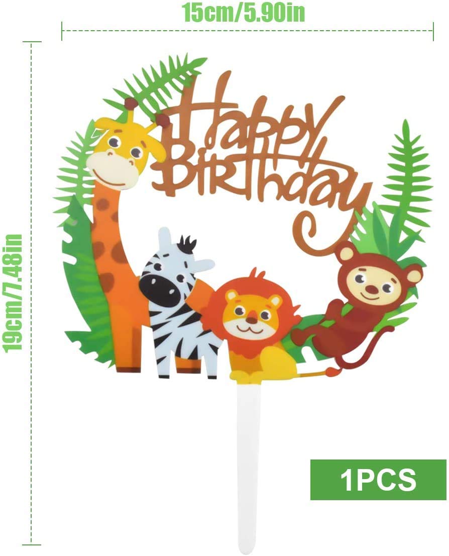 Buy HQDeal 1PC Animal Cake Topper, 35PCS Zoo Animal Cupcake Toppers ...