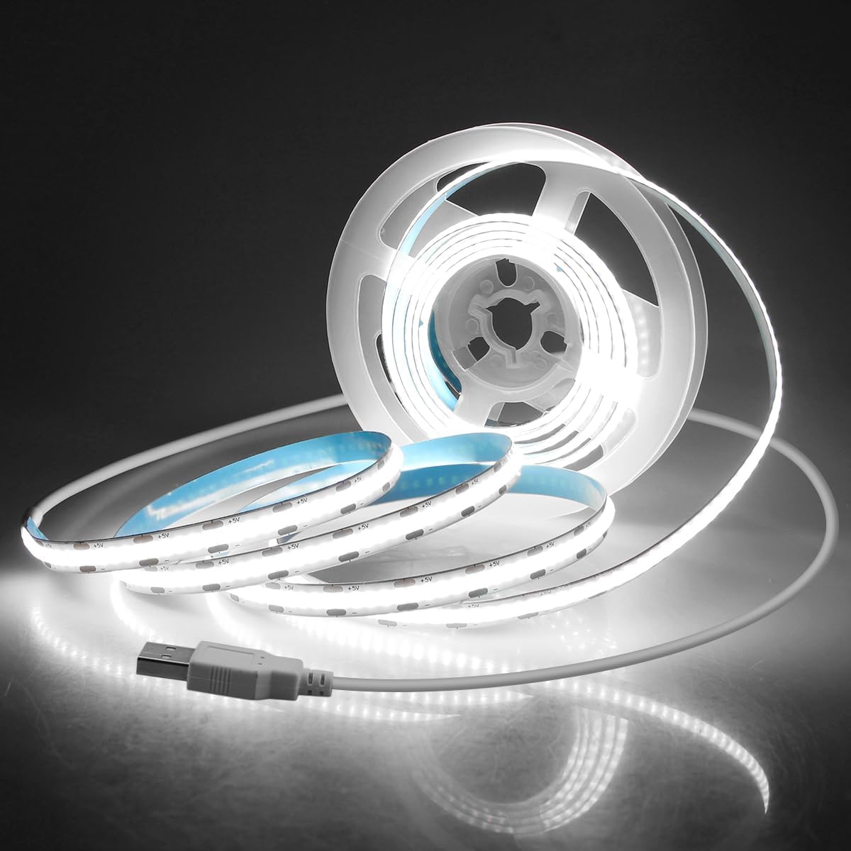Aclorol USB COB LED Strip Lights 2M for TV 5V USB Powered LED Tape ...