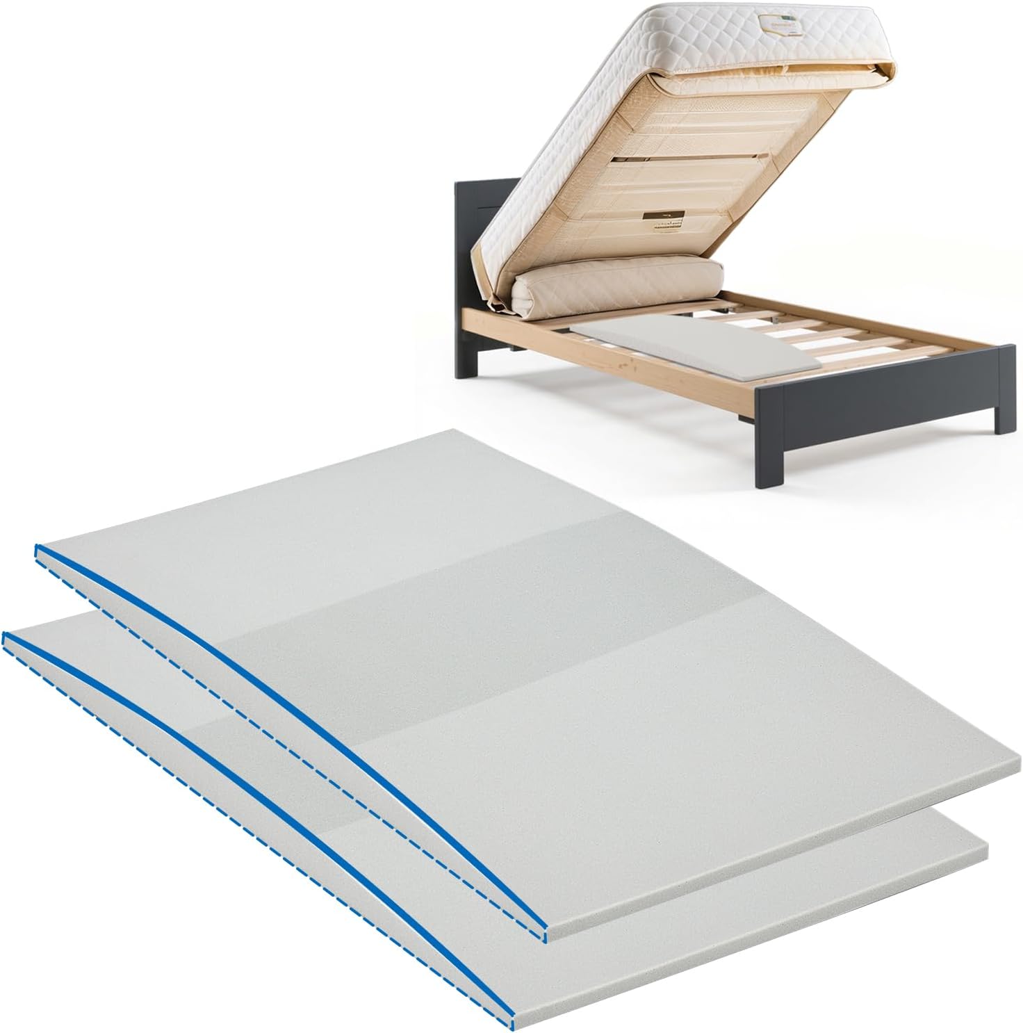 baibu Saggy Mattress Support Foam Pad, Sagging Mattress Support Fix ...