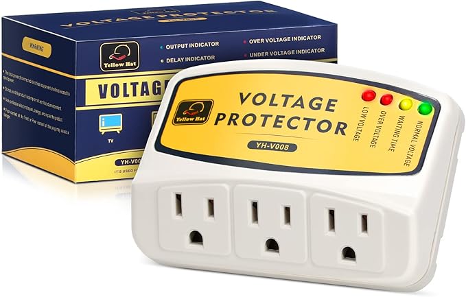 Amazon.com: Voltage Protector 120V 12A 1440W, 3 Outlets Surge Protector ...