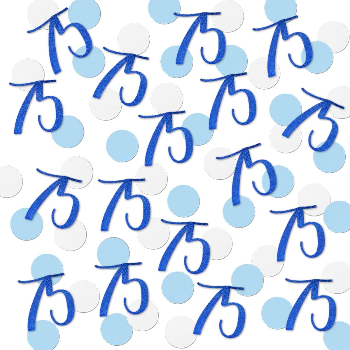 Amazon.com: Blue Glitter 75 Confetti, 75th Birthday Number Confetti ...