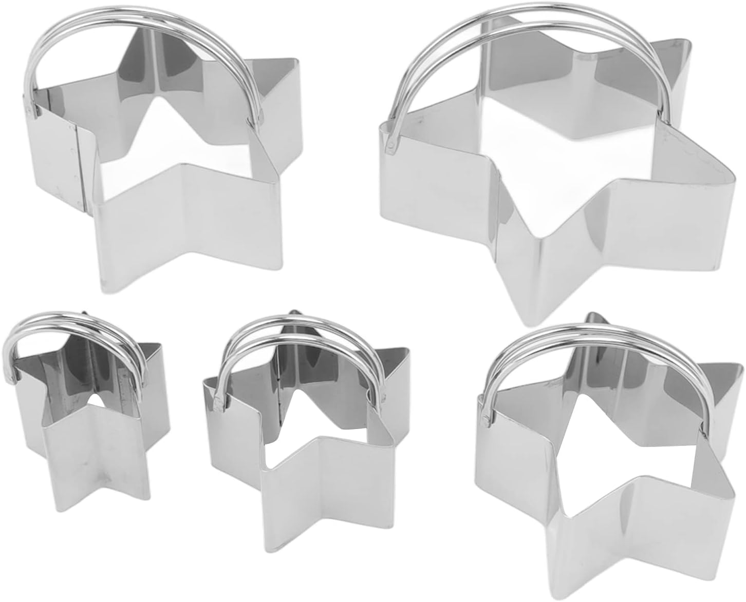 Amazon.com: Cookie Cutter Set, 5PCS Stainless Steel Stars Shaped Baking ...