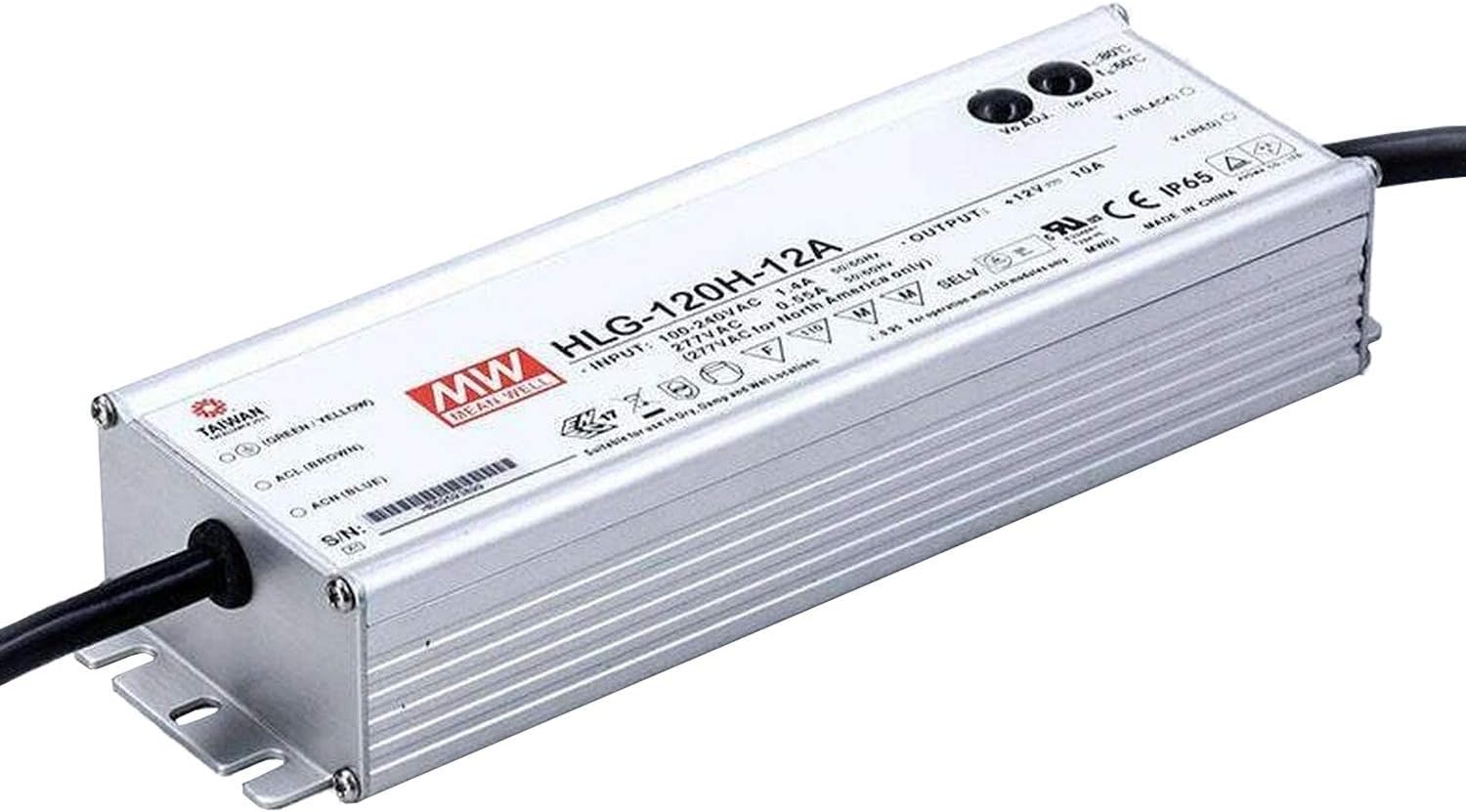 MW Mean Well HLG-120H-12A 12V 10A 120W Single Output Switching LED Power Supply with PFC ...