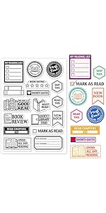 Amazon.com: GLOBLELAND Books to Read Clear Stamps for DIY Scrapbooking ...