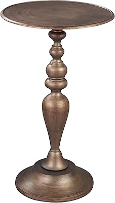 Amazon.com: Kate and Laurel Wixley Rustic Farmhouse Round Pedestal Side ...