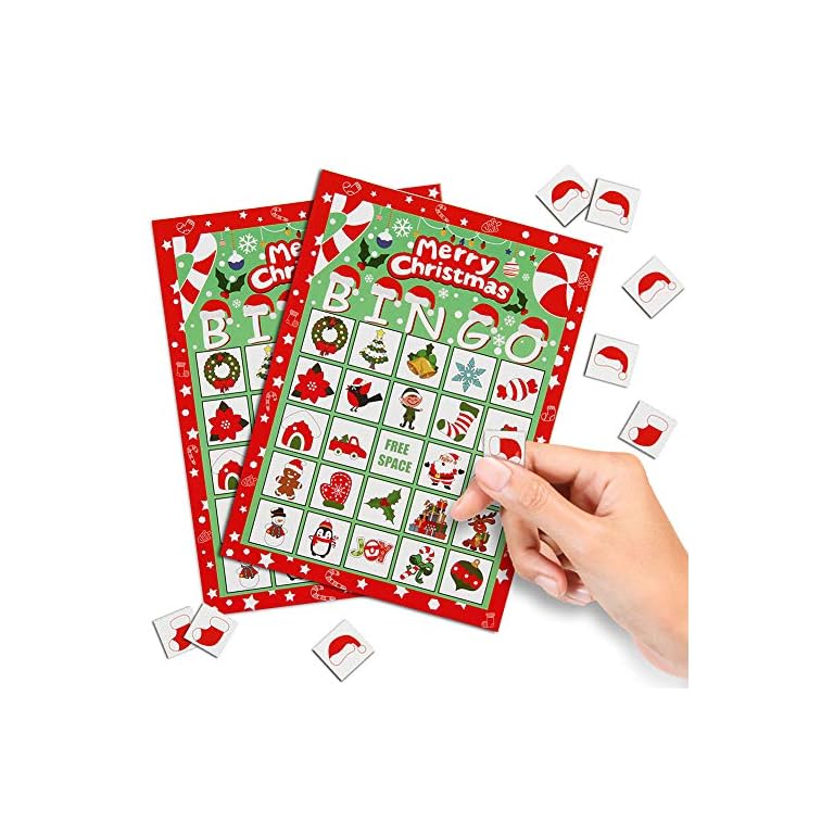 CCINEE Christmas Bingo Game for Kids,Xmas Bingo Cards for Adults Large ...
