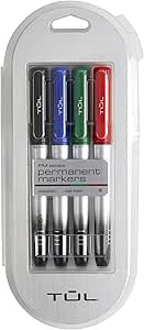 Amazon.com : TUL Permanent Markers, Fine Point, Silver Barrel, Assorted ...