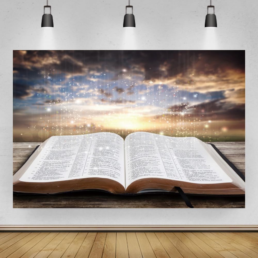 Amazon.com : DORCEV 10x8ft Holy Bible Easter Photography Backdrop ...