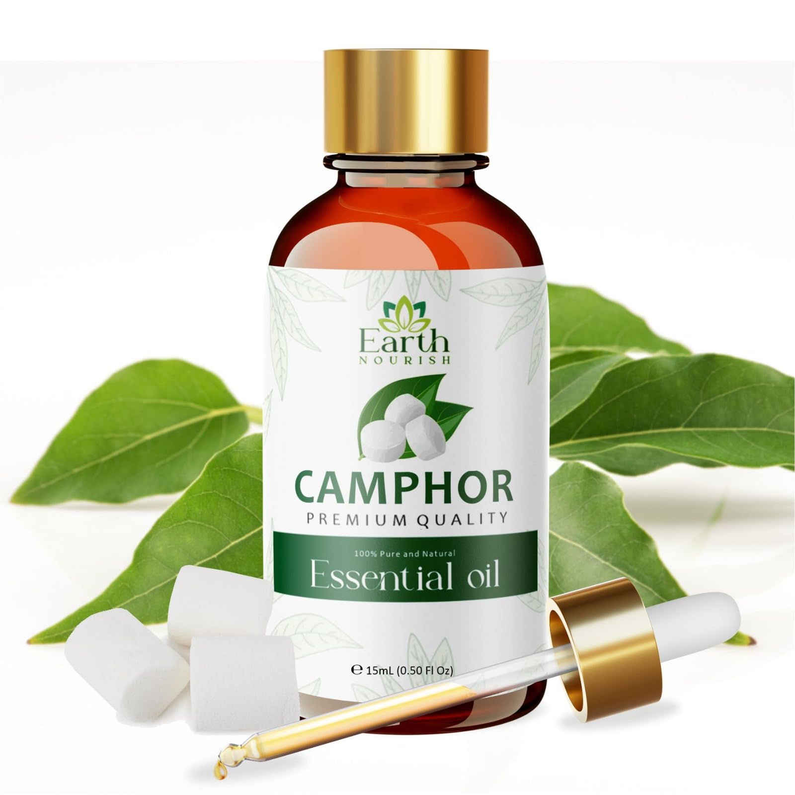 Earth Nourish Camphor Essential Oil - 15ml/0.50 fl oz - Pure & Natural ...