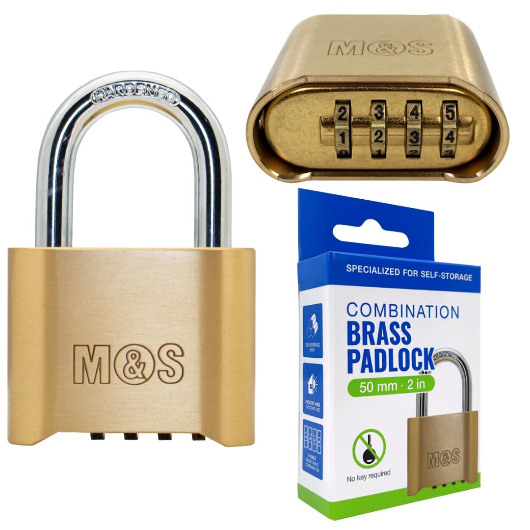 Moving & Storage - 2" High Strength Combination Brass Padlock with Anti ...