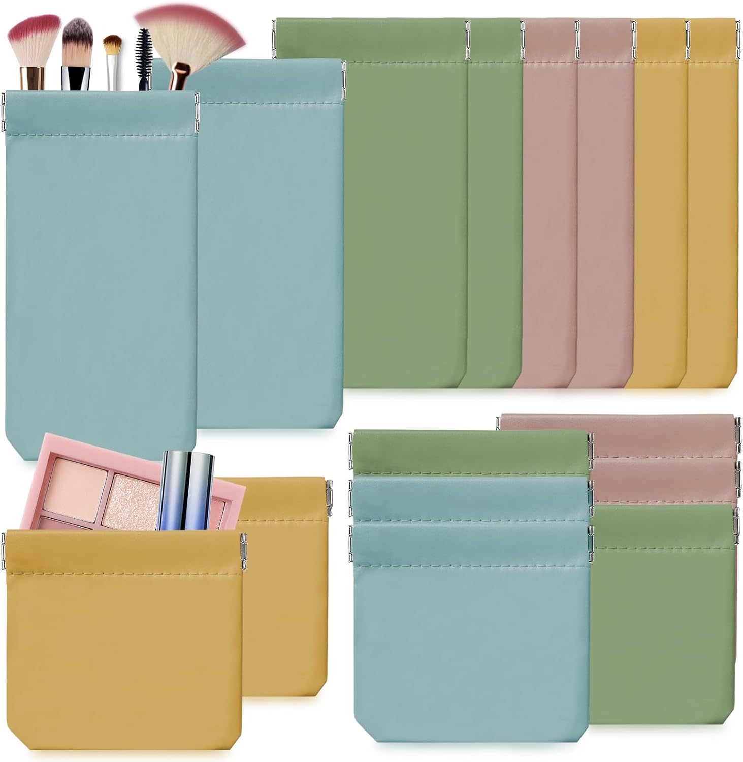 Amazon.com: Pocket Cosmetic Bags Squeeze Top, 16 Pack Small Makeup Bag for Purse Mini Portable ...