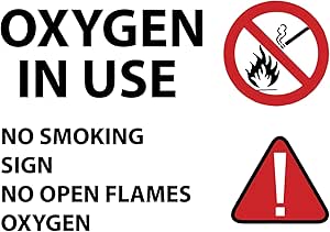 Amazon.com: Leetprints Laminated Vinyl Decal for Oxygen in Use No ...