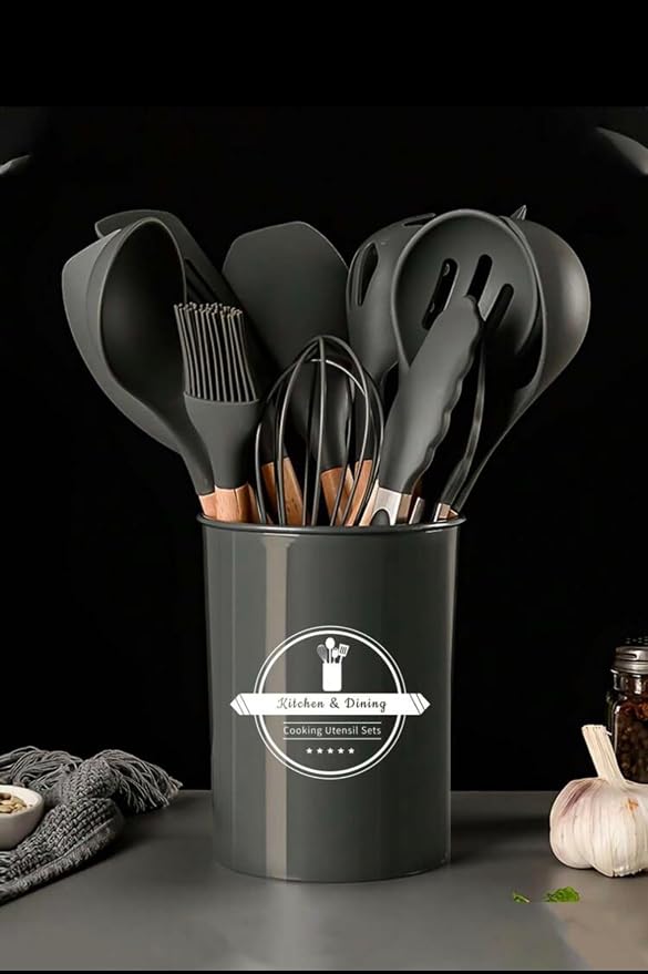 Amazon.com: 12 Pcs Cooking Utensil Set, Silicone Kitchenware Set with ...