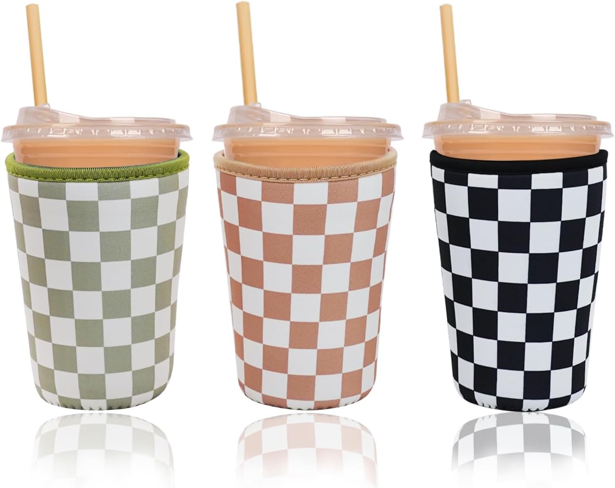 Amazon.com: Haevola 3 Pieces Reusable Insulated Neoprene Iced Coffee ...