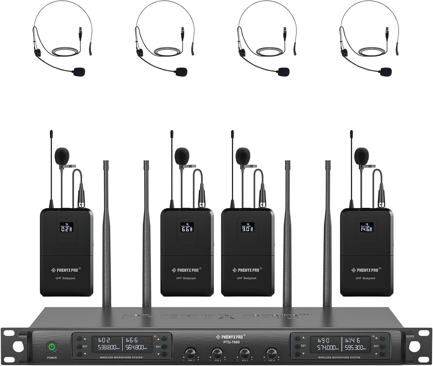 Phenyx Pro Système de Microphone sans Fil avec Micros à Main, Bodypack ...