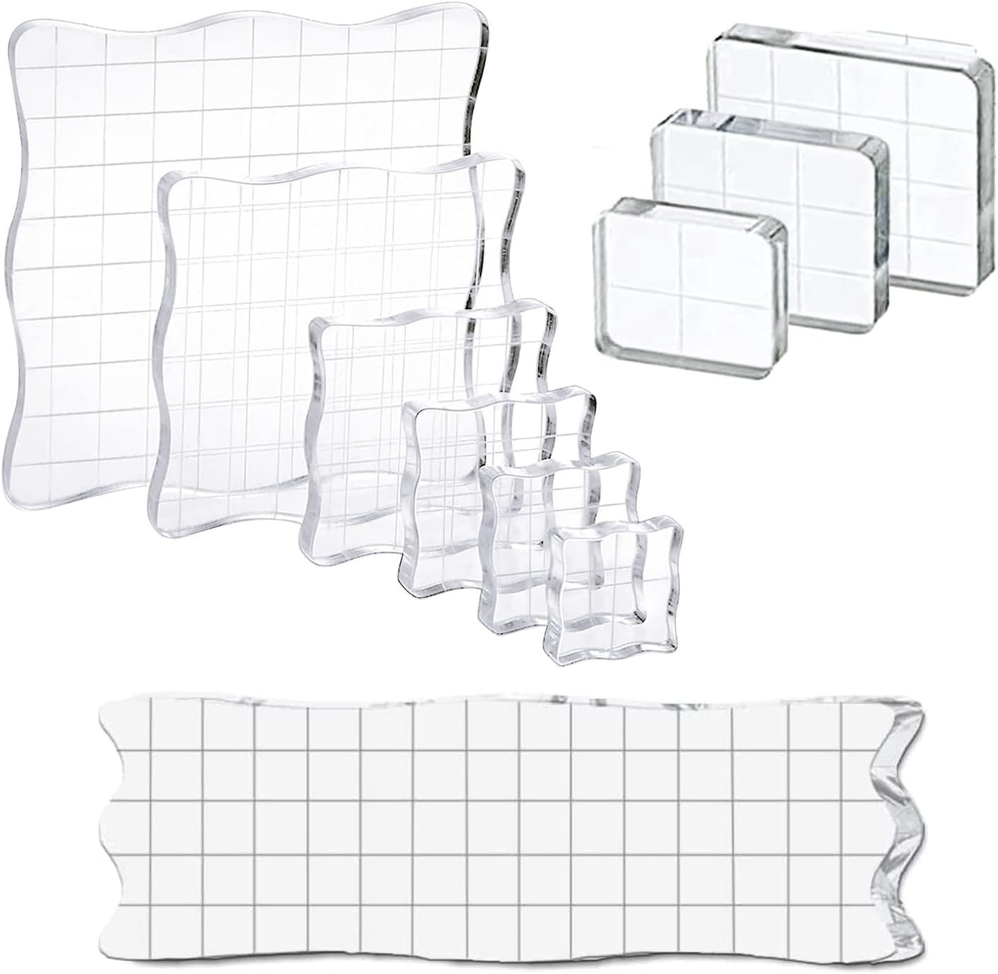 Amazon.com: WeiMeet 4 Pieces Stamp Blocks Acrylic Clear Stamping Blocks ...