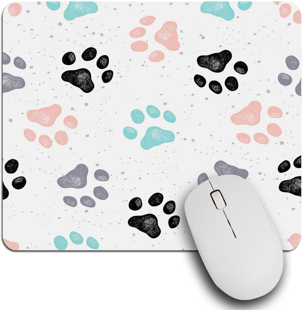 Amazon.com: IBILIU Mouse Pad Dog Paw Prints,Colorful Dog Footprint ...