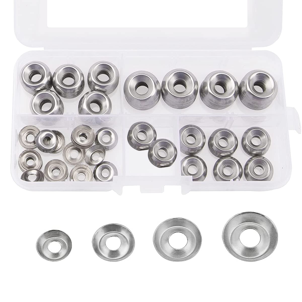Beenlen 200 Pcs 304 Stainless Steel Finishing Cup Countersunk Washers ...