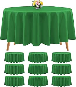 Amazon.com: 10 Packs Premium Round Tablecloth 90 Inch Green Polyester ...