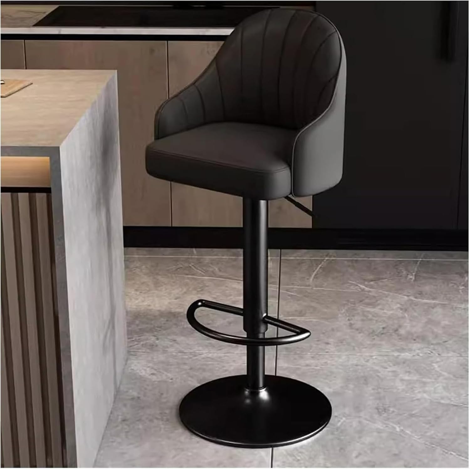 Amazon.com: Kitchen Island Bar Stools with Back and Arms - Adjustable ...
