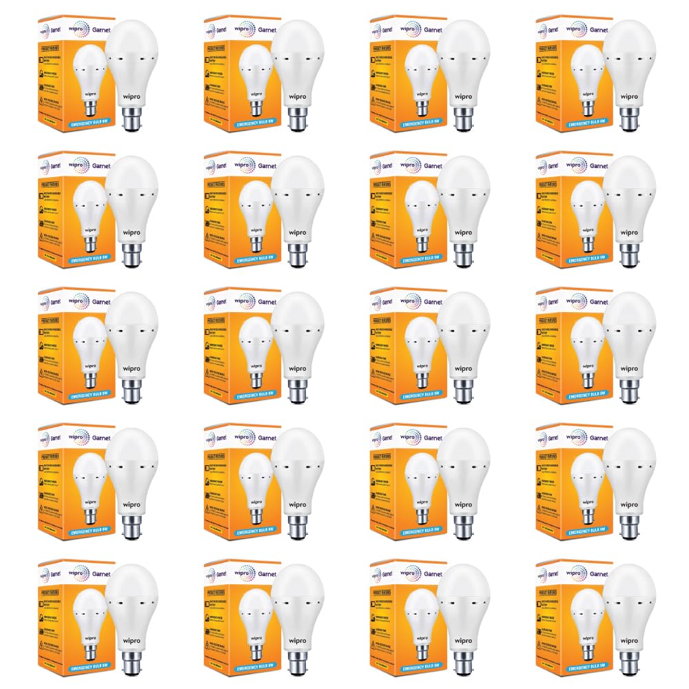 wipro Garnet 9w LED Emergency Bulb | Cool Day White (6500K) | B22 LED ...