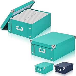 Amazon.com: 2 Pcs 12"x10"x5" Checks Storage Box with Lid Document Boxes ...