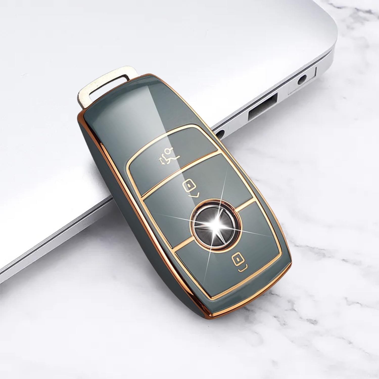 Mercedes-Benz AMG Key Fob Cover - Soft Premium TPU, 3 Buttons (Blue ...