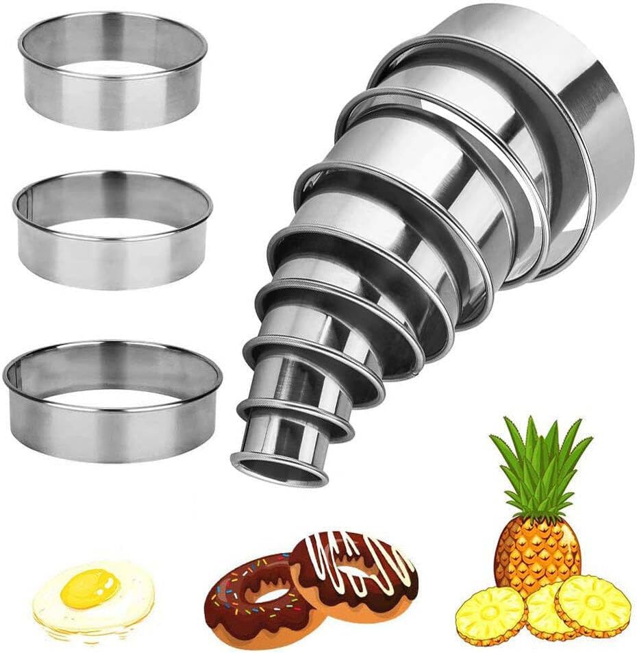 11 Pcs Pastry Cutters Round, XCOZU Round Cookie Cutter Set Biscuit ...