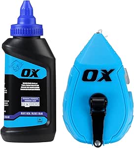 Amazon.com: OX Pro 100ft Chalk Line & 8oz Blue Chalk – Bold Line Reel ...