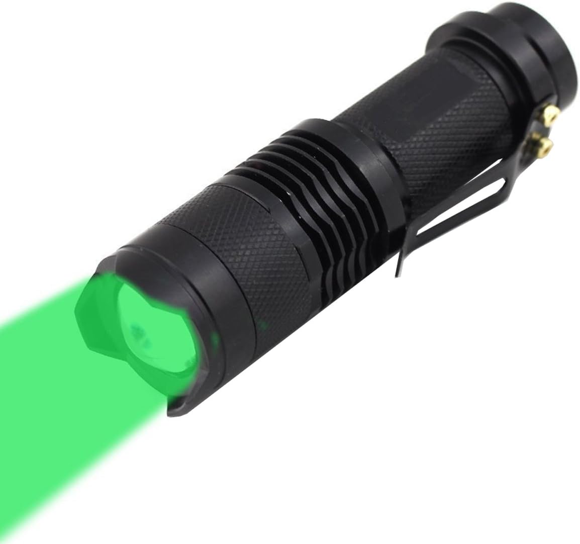 WAYLLSHINE 3 Mode Green Light Flashlight Scalable Green Led Flashlight ...