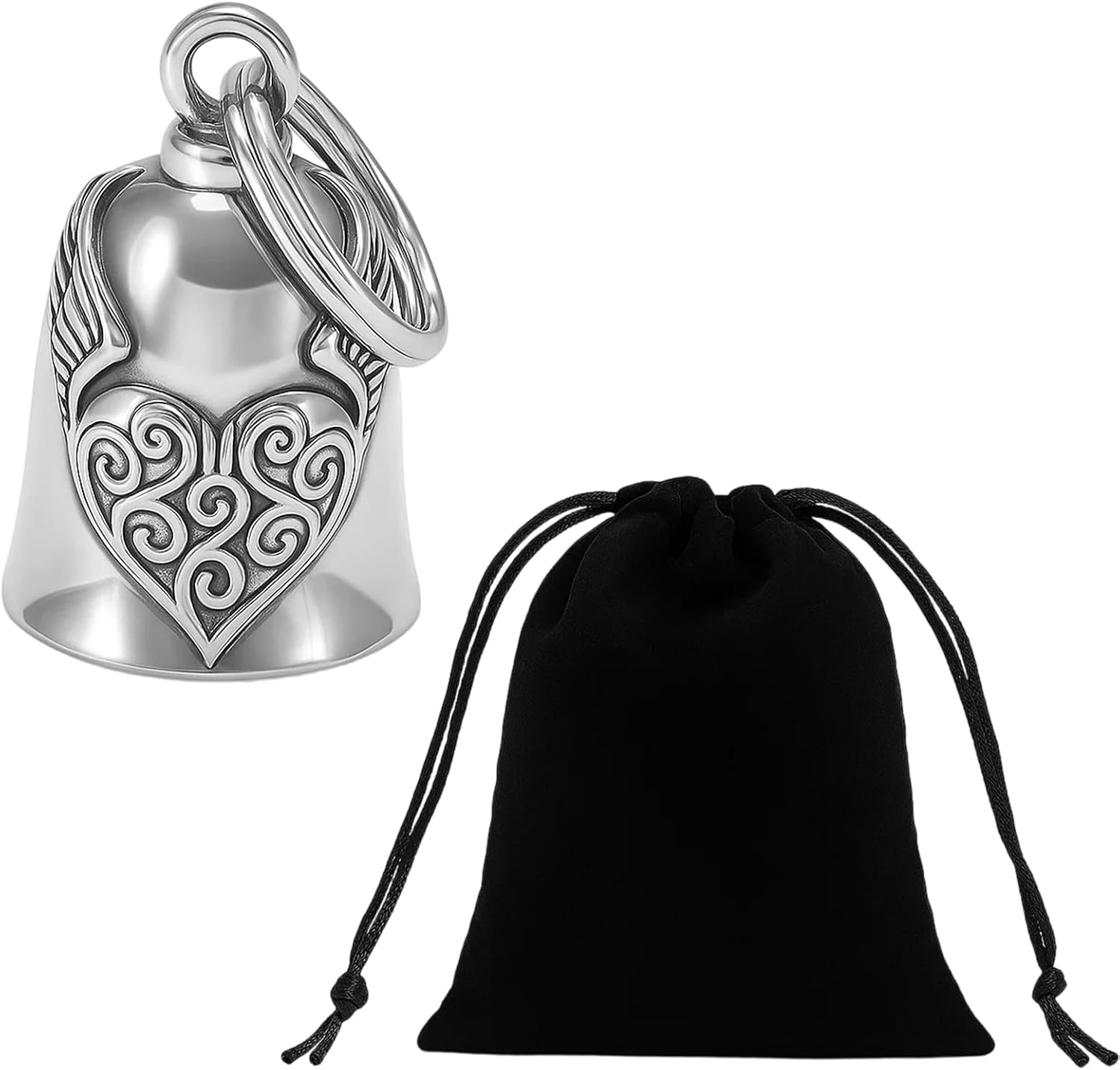 QhgPnt Guardian Bell for Motorbikes, Gremlin Angel Bell with Silver ...