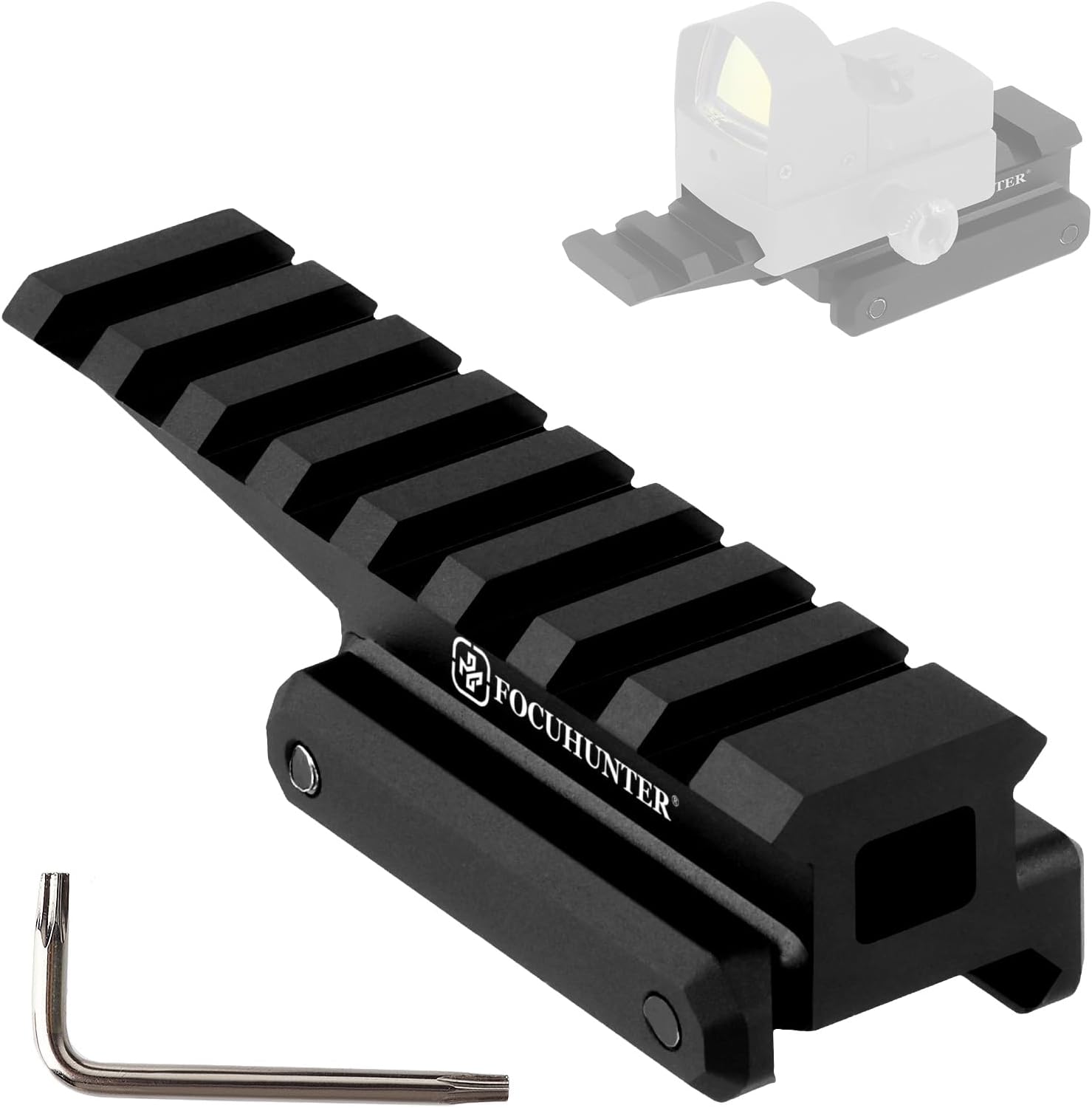 Amazon.com: FOCUHUNTER Picatinny Rail Fast Riser with 8 Slots, Offset ...