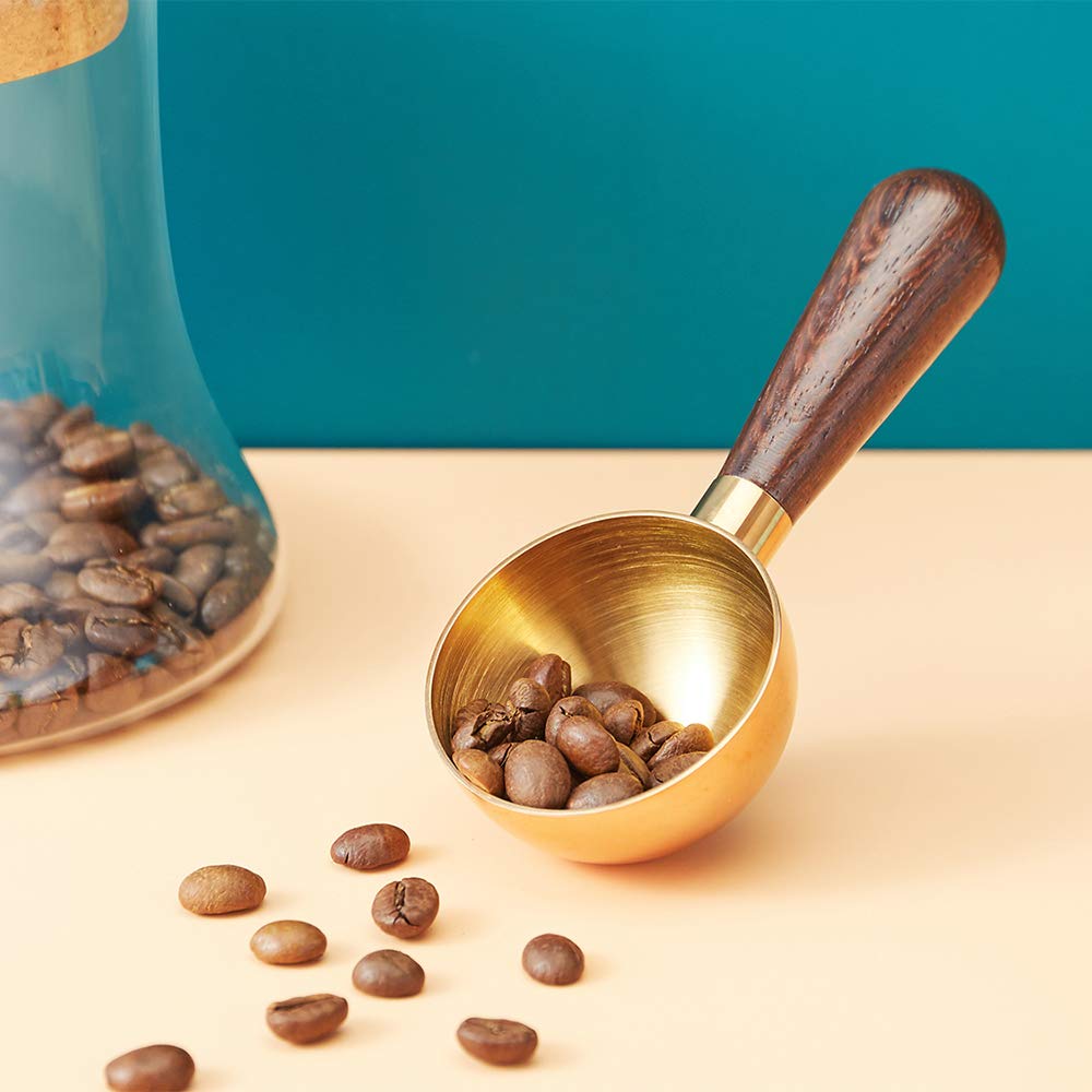 Minos Retro Stainless Steel Coffee Scoop with Wood Handle, 15g ...