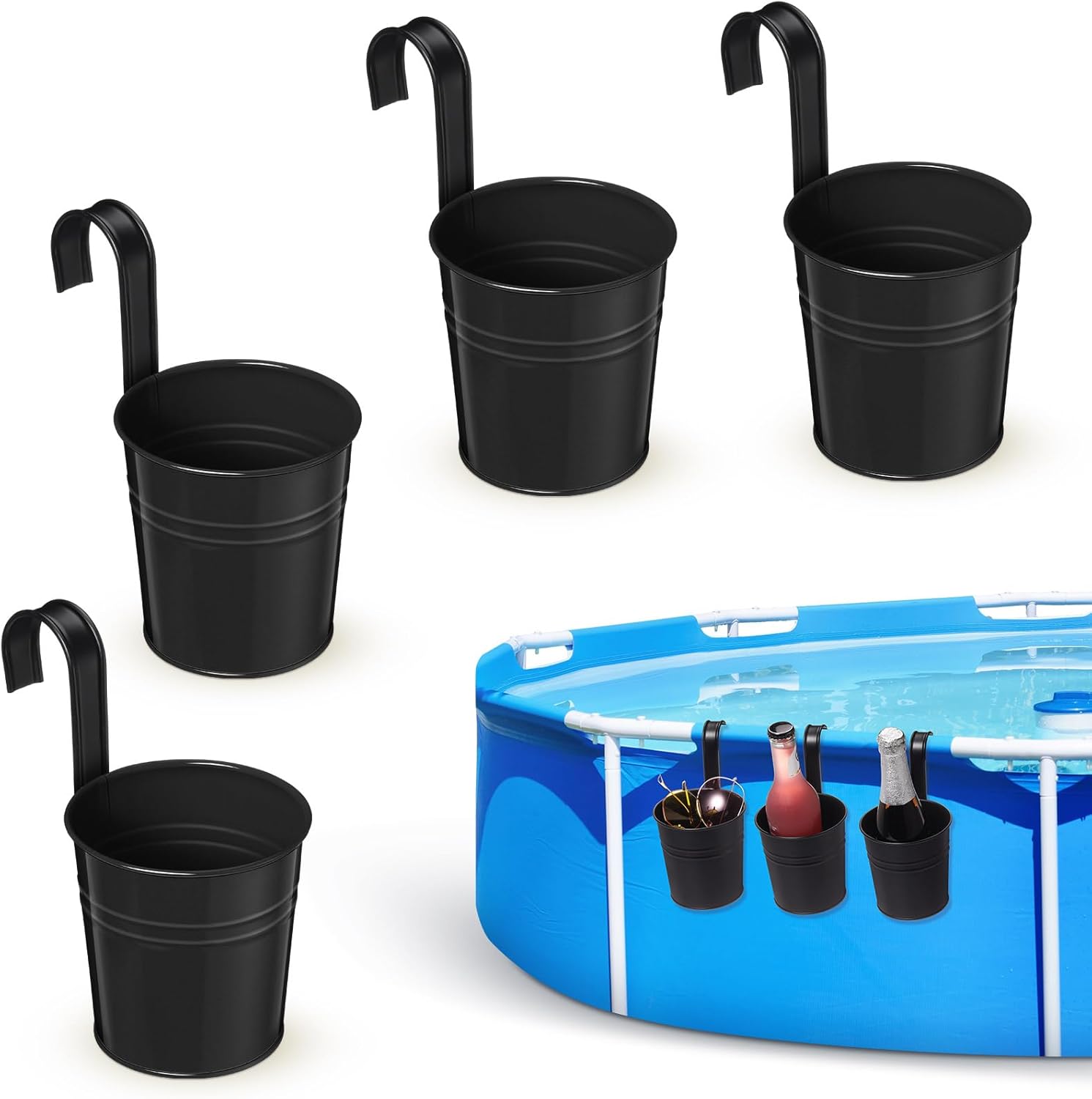 Amazon.com: Reallnaive 4 Pack Poolside Cup Holder Above Ground Pool ...
