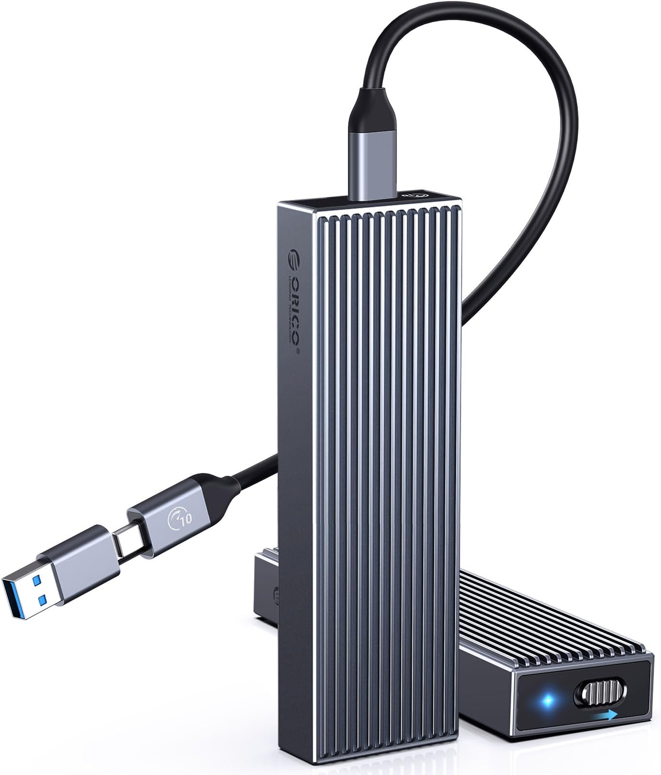 ORICO NVME M.2 to Type-C USB3.1 Gen2 10Gbps Transparent External Solid ...