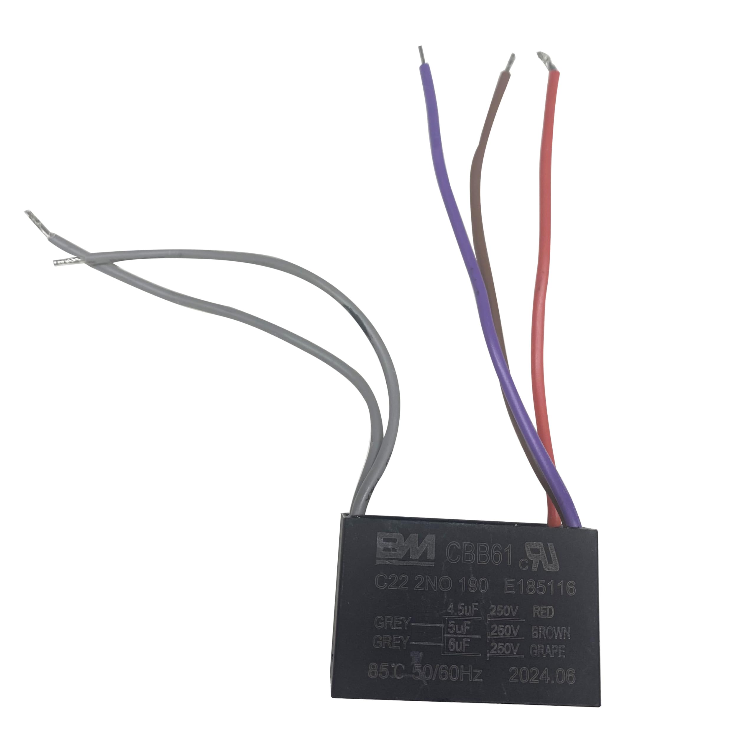 Podoy 5 Wire Capacitor CBB61 Ceiling Fan for Compatible with New TECH,4 ...