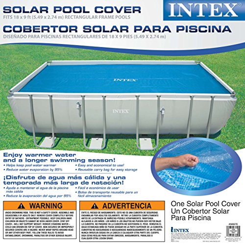 Intex Solar Cover for 18 ft. x 9 ft. Rectangular Frame Pools Review ...