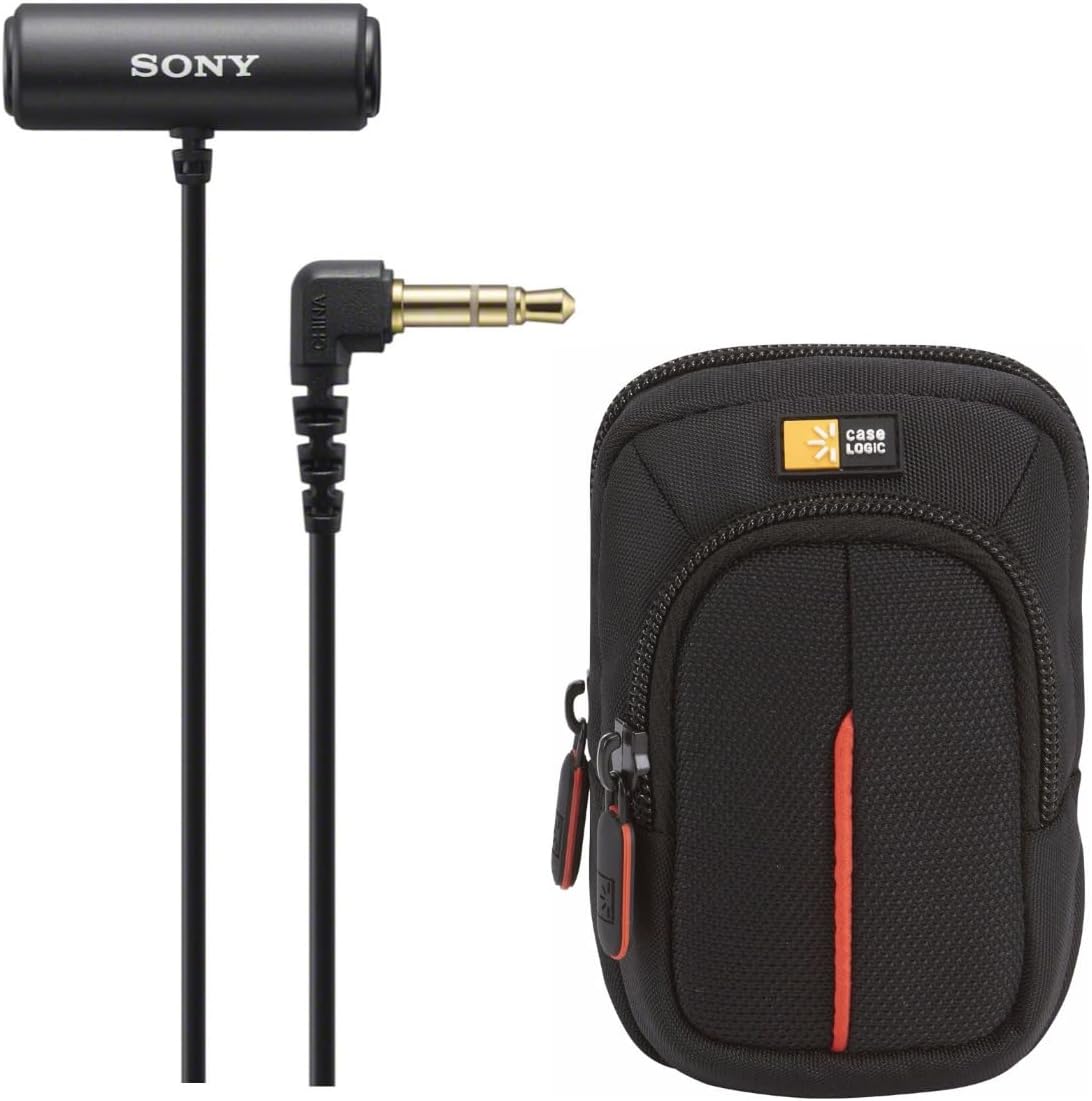 Amazon.com: Sony Compact Stereo Lavalier Microphone ECMLV1,Black, Small ...