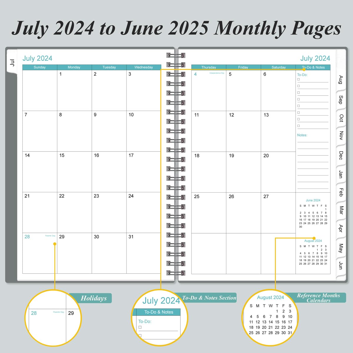 Snapklik.com : 2024-2025 Planner - Weekly & Monthly Planner From July ...