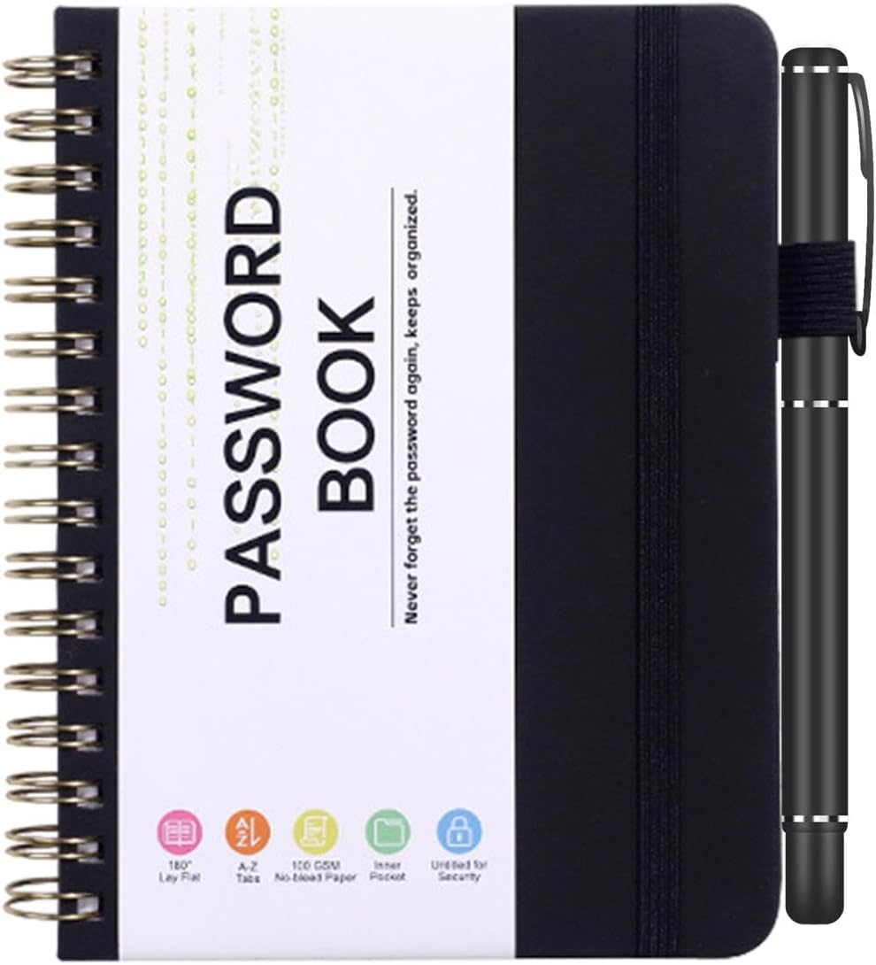 Password Diary Notebook Spiral Password Book Password Keeper Password ...
