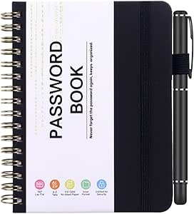 Password Diary Notebook Spiral Password Book Password Keeper Password ...