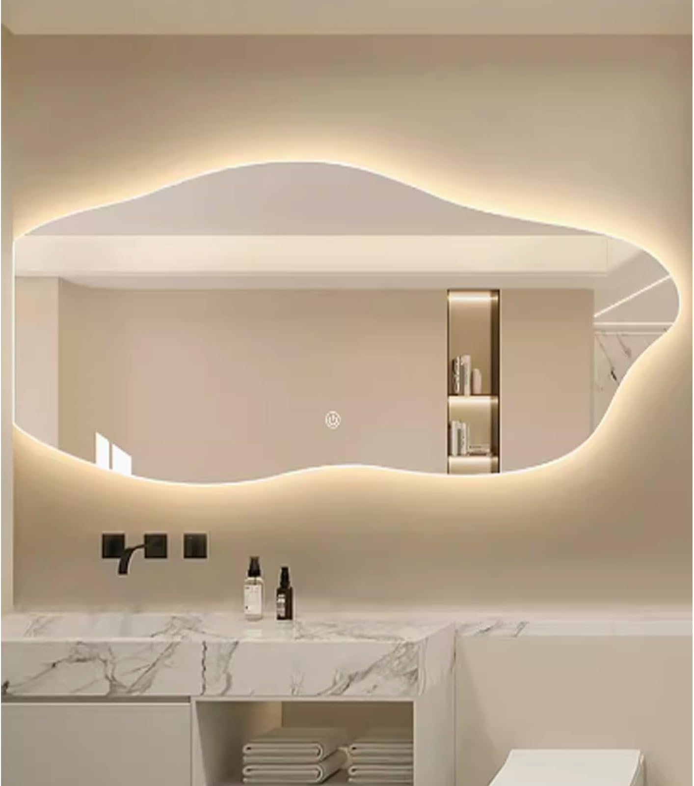 Amazon.com: Irregular led bathroom smart wall mirror Defogger,bathroom ...