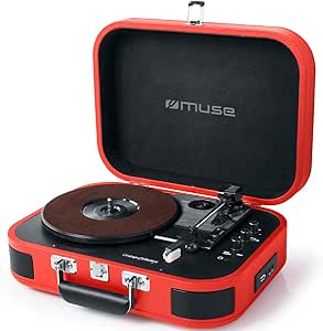 Muse MT-201 Retro Record Player with Bluetooth, Built-in Stereo Speaker ...