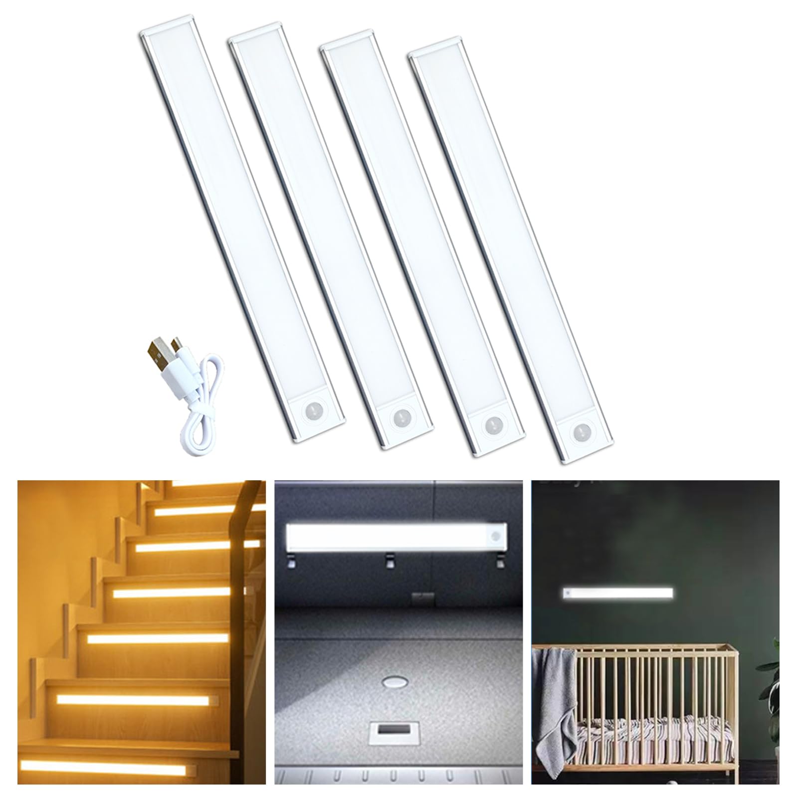 Sensor Under Counter Cabinet Light,12inch Closet Light,Tricolor Kitchen ...