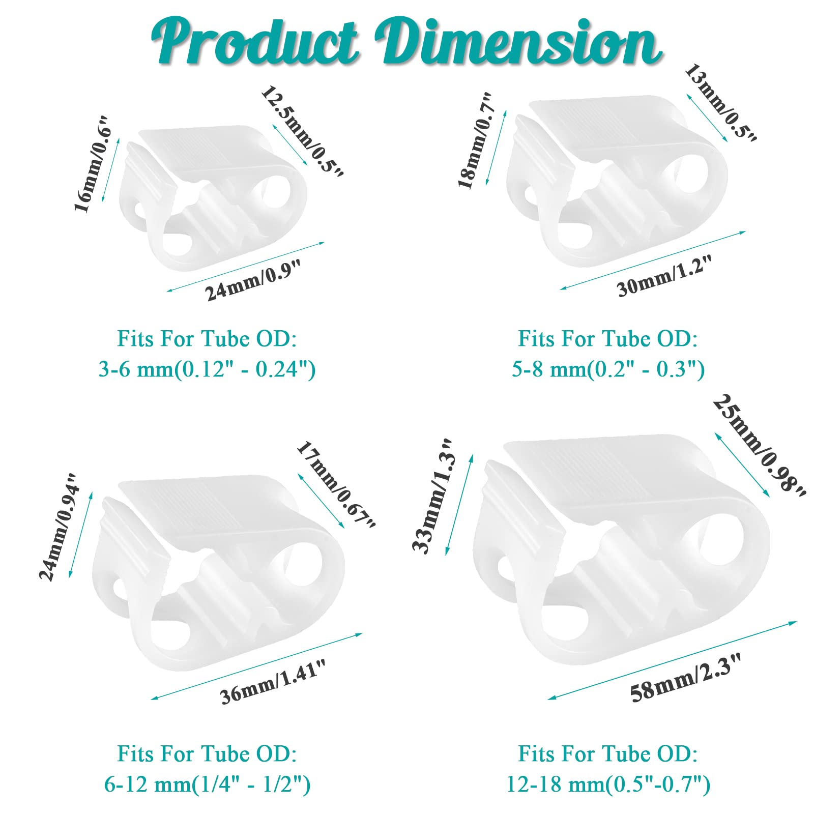 Snapklik.com : 20 Pcs Plastic Tubing Clamps, Adjustable Tube Clamp Shut ...